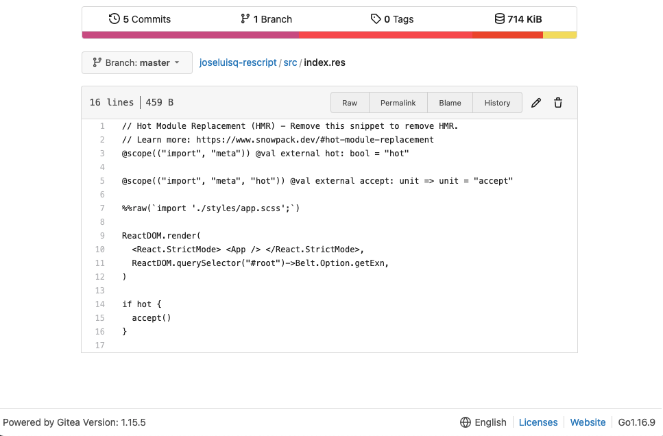 Rescript syntax highlighting support · Issue #17756 · go-gitea/gitea · GitHub