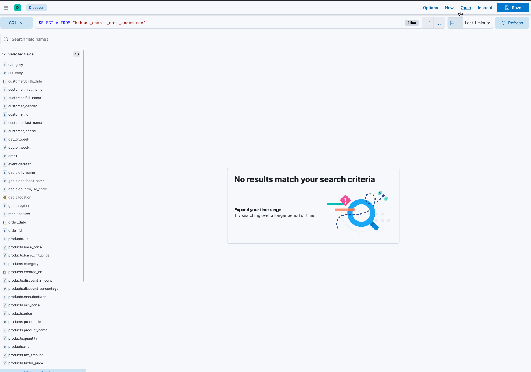 [Discover] No table is rendered for specific scenarios · Issue #147618 · elastic/kibana · GitHub