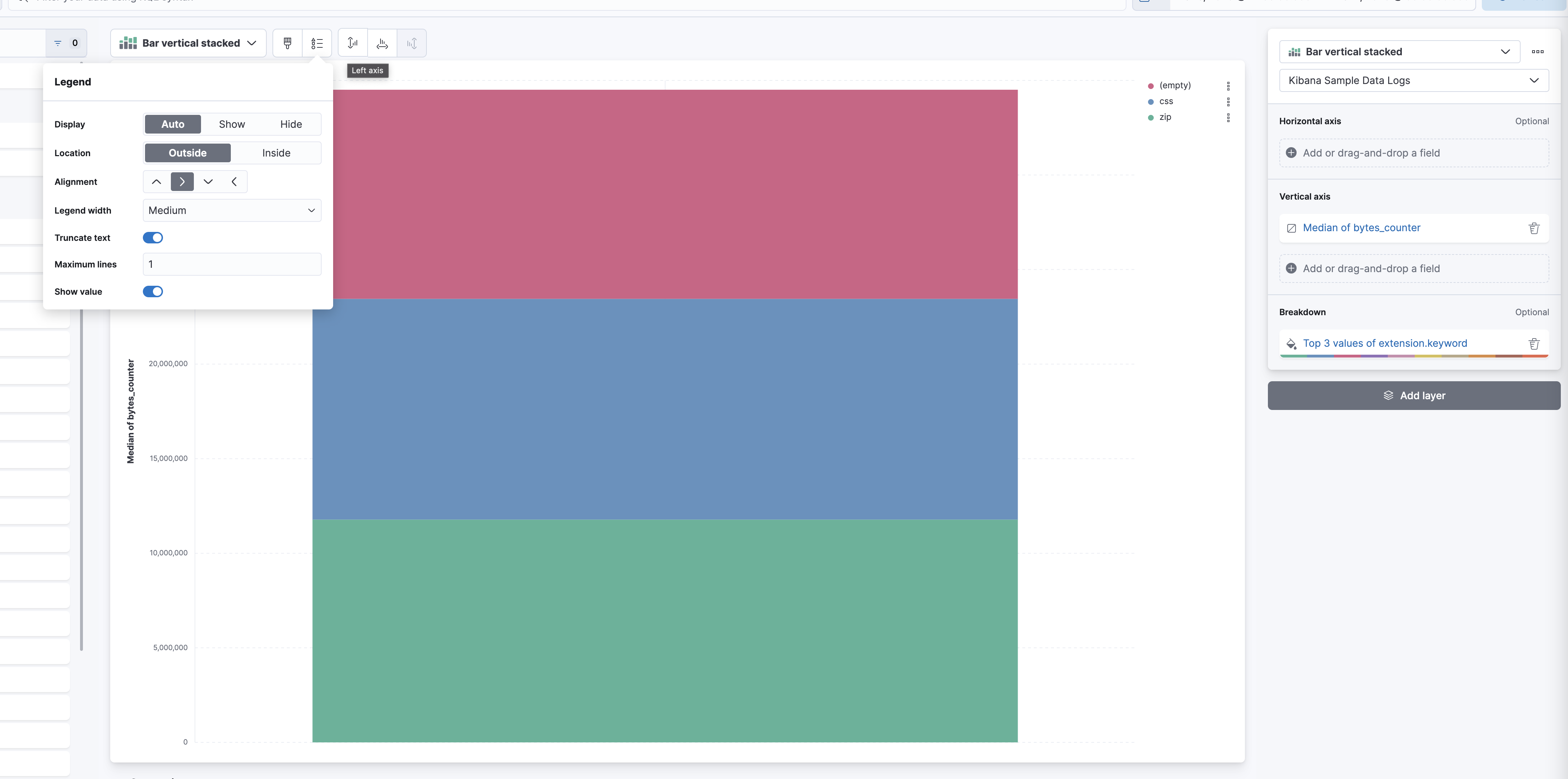 [Lens] Disable the show value setting on XY charts when x axis is not present · Issue #152689 ...