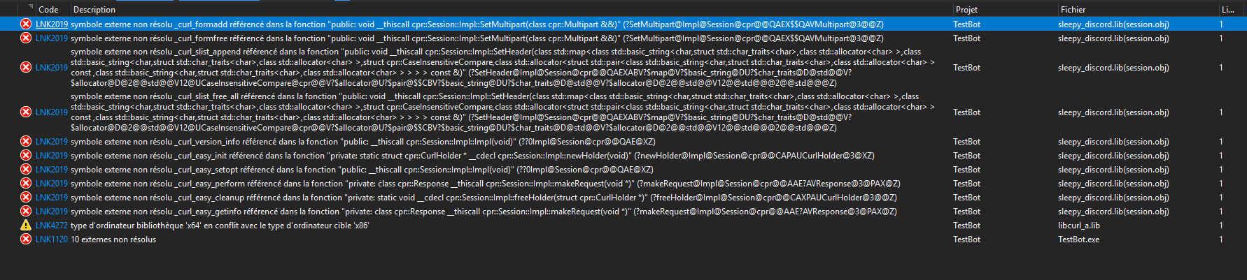 Cannot open libcurl_a.lib · Issue #84 · yourWaifu/sleepy-discord · GitHub