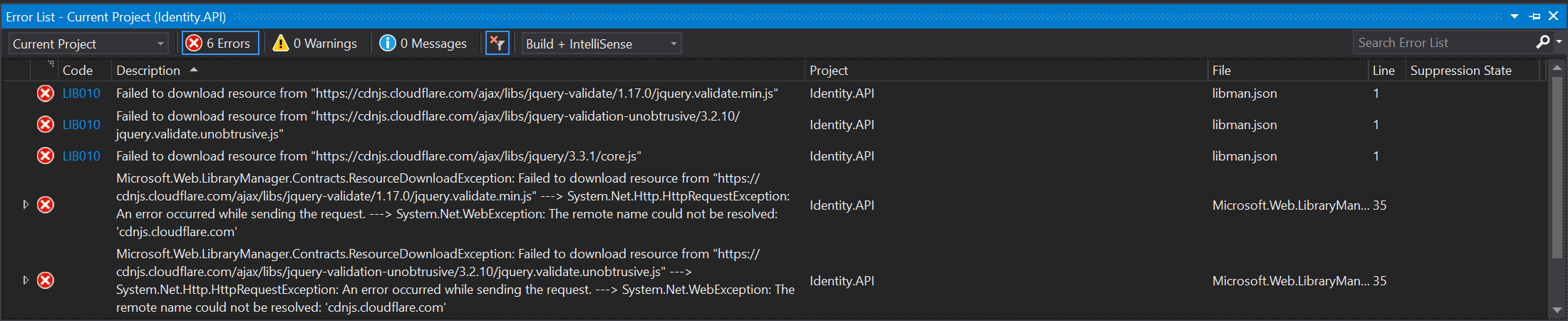 Build failed due to connection failure from cloudflare.com · Issue #1735 · dotnet-architecture ...