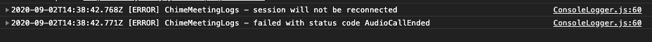 Chime Throws Error On Meeting Ended · Issue 648 · Awsamazon Chime Sdk Js · Github 