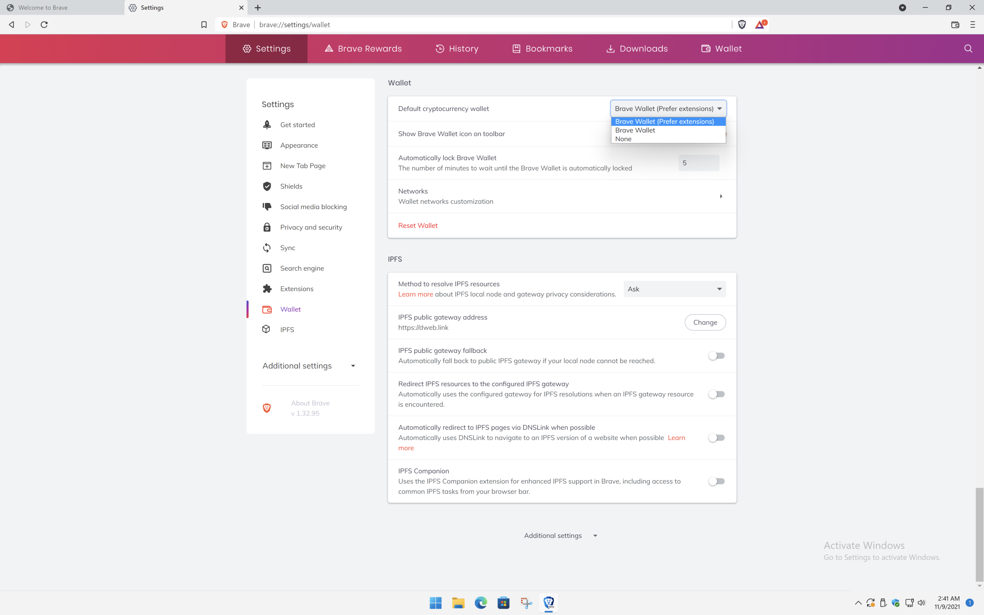 Do not allow Deprecated Crypto Wallet Extensions to be set as default when it has never been ...