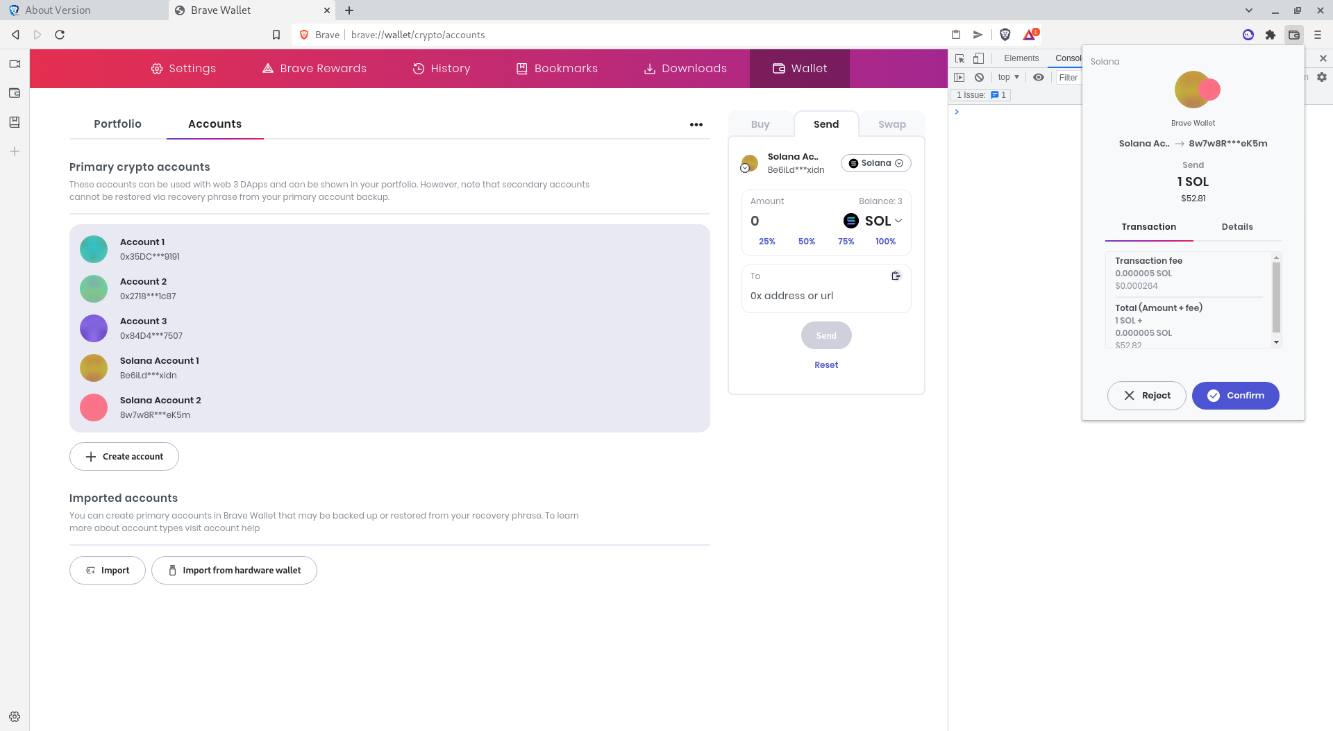 Console Warning In Confirm Transaction Panel · Issue 22303 · Bravebrave Browser · Github 