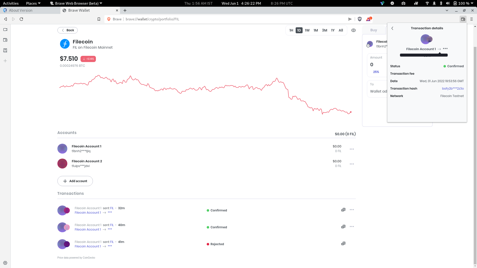 Filecoin receiving address is not shown · Issue #23192 · brave/brave ...