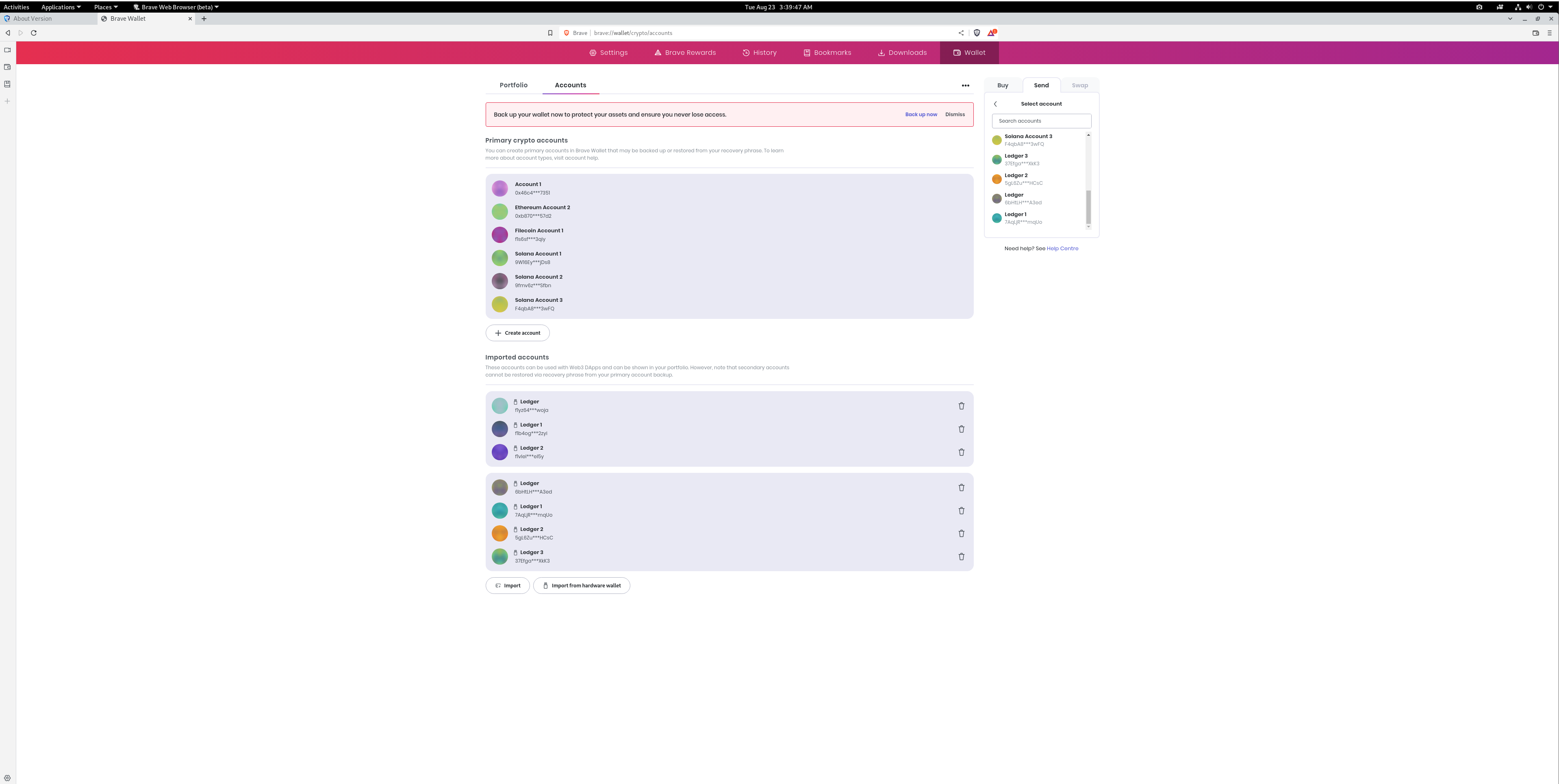Account listing is not same on accounts tab and in widget · Issue ...