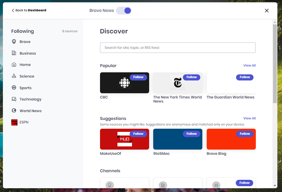 `Back to dashboard` should be `Back to Dashboard` in News customize ...