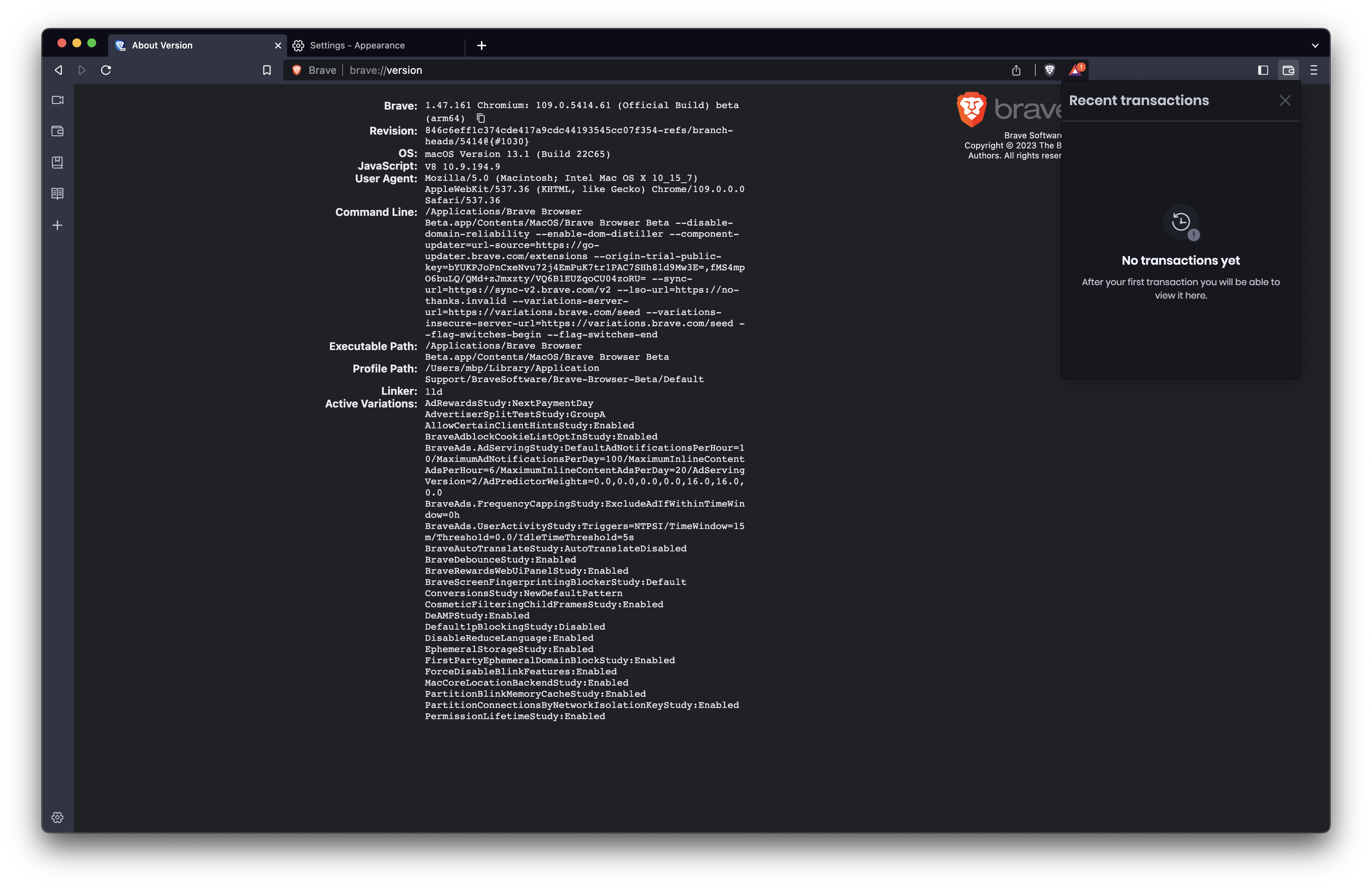 Fill out transaction screen on modal when there is no transactions ...