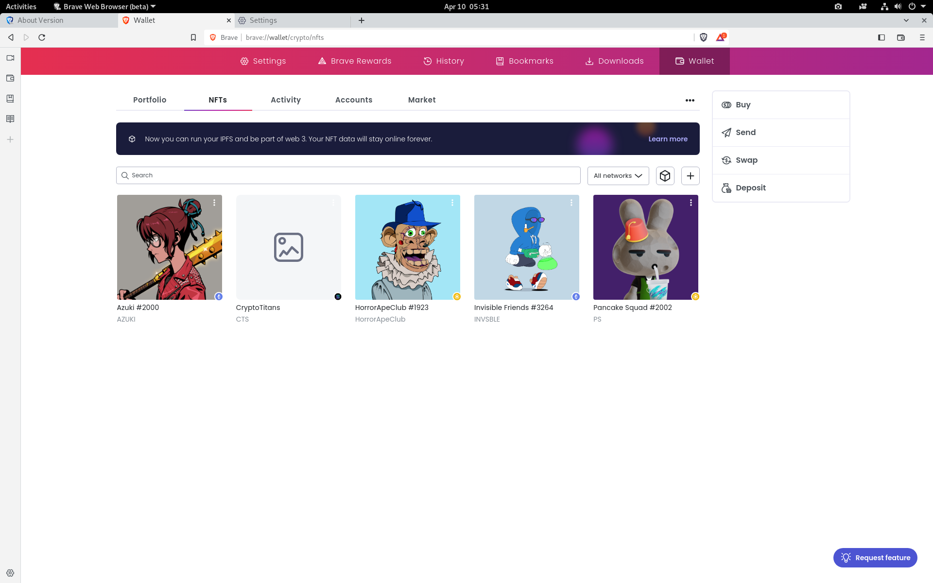NFT Pinning design updates · Issue #28986 · brave/brave-browser · GitHub