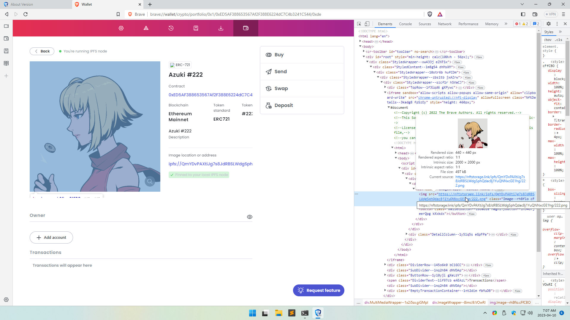 Use nft gateway when fetching the image specified in NFT metadata · Issue #28407 · brave/brave ...