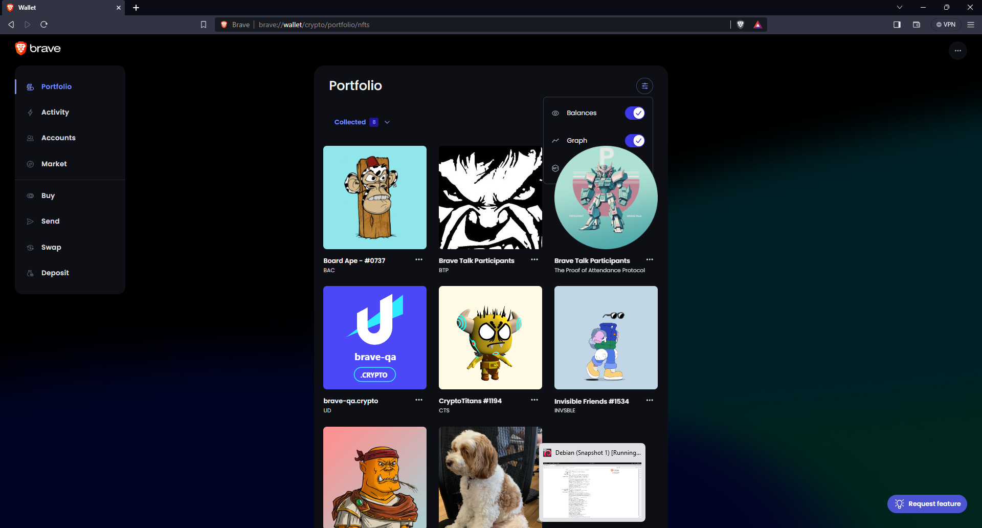 NFT menu is shown behind the NFT grid image · Issue #34148 · brave/brave-browser · GitHub