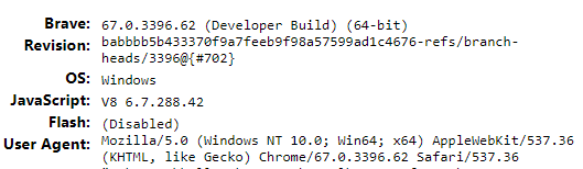 brave://version should have brave release number along with Chromium ...