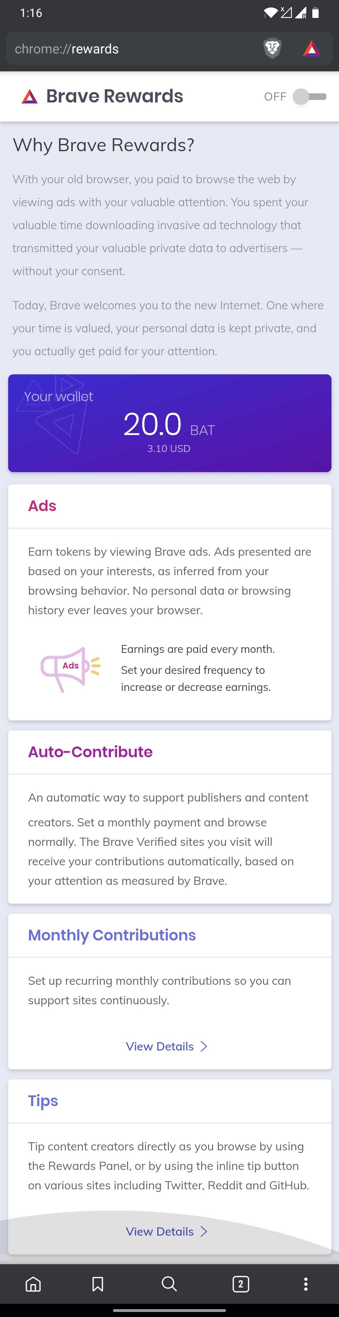 [Android] Update graphics on rewards page when rewards is turned off ...