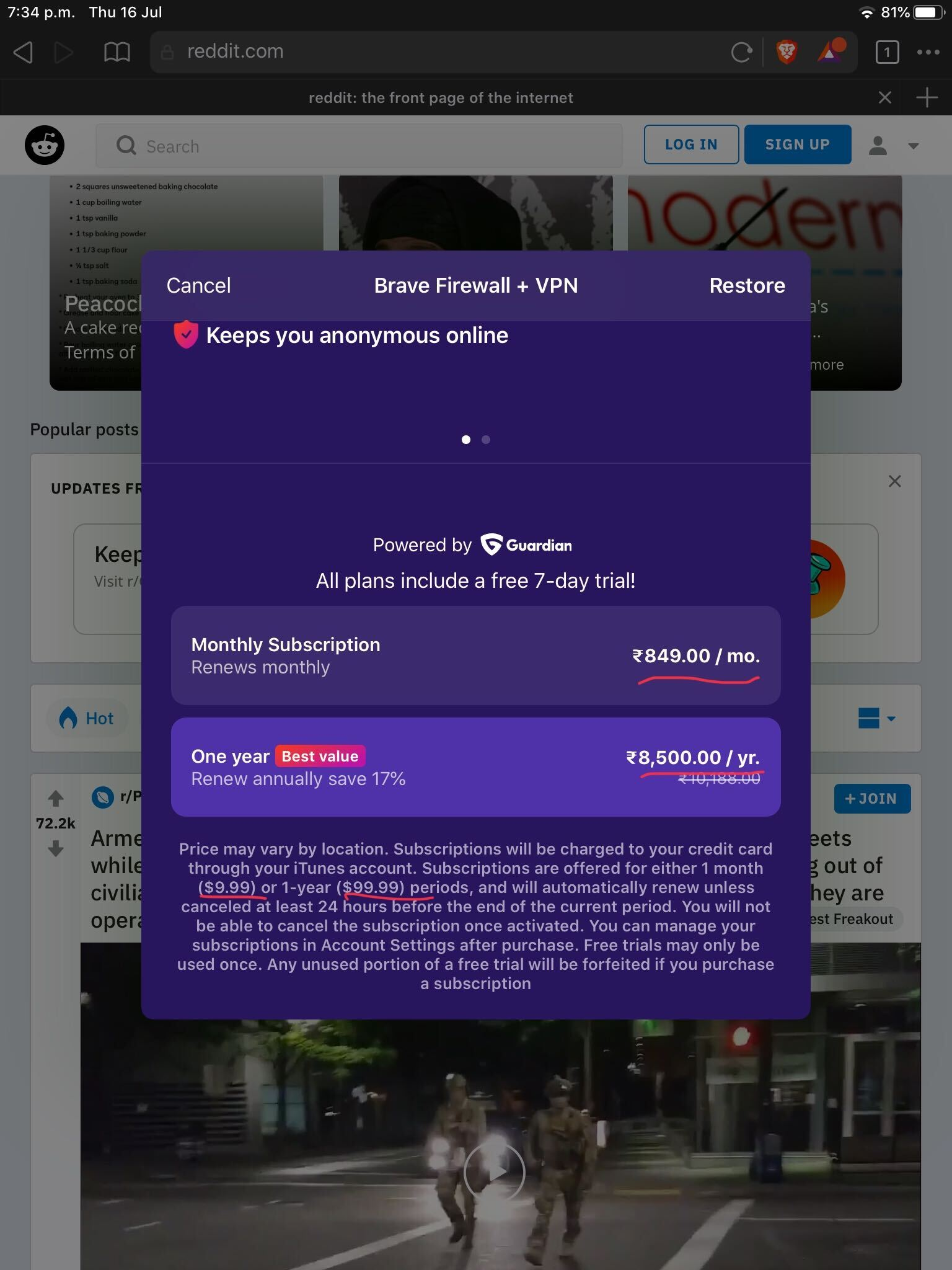 IAP VPN Subscription Text · Issue #2747 · brave/brave-ios · GitHub