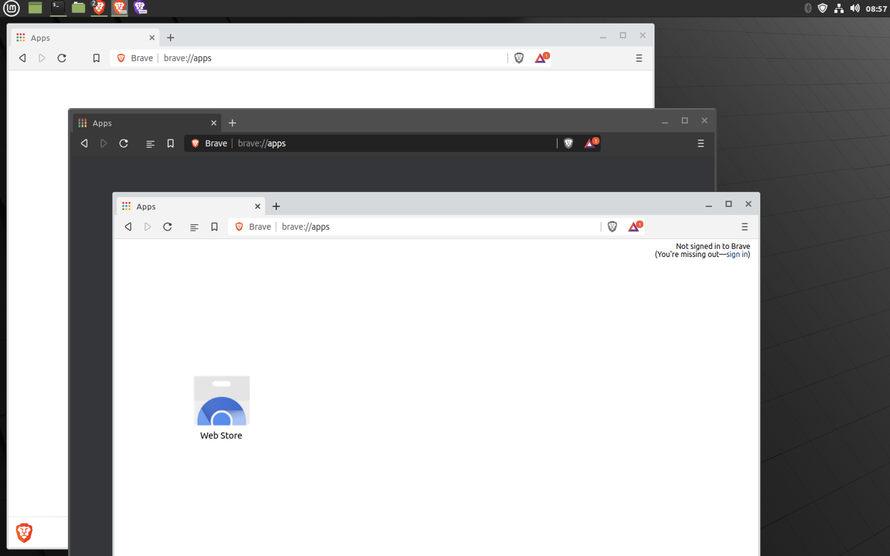 Remove sign in message on brave://apps when "Allow Google login for ...
