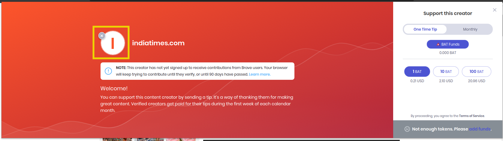 Update icon on tipping banner for unverified publisher · Issue #12363 ...