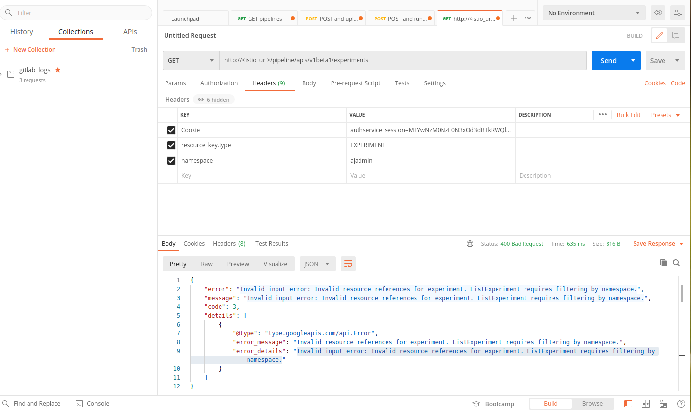 ListExperiment requires filtering by namespace. · Issue #4873 ...