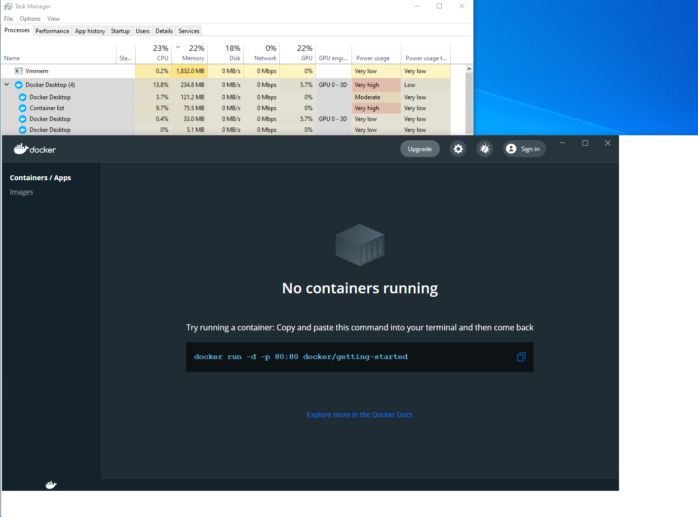 Docker Desktop Freezeshigh Cpu Usage When Disconnected From Internet · Issue 10563 · Docker