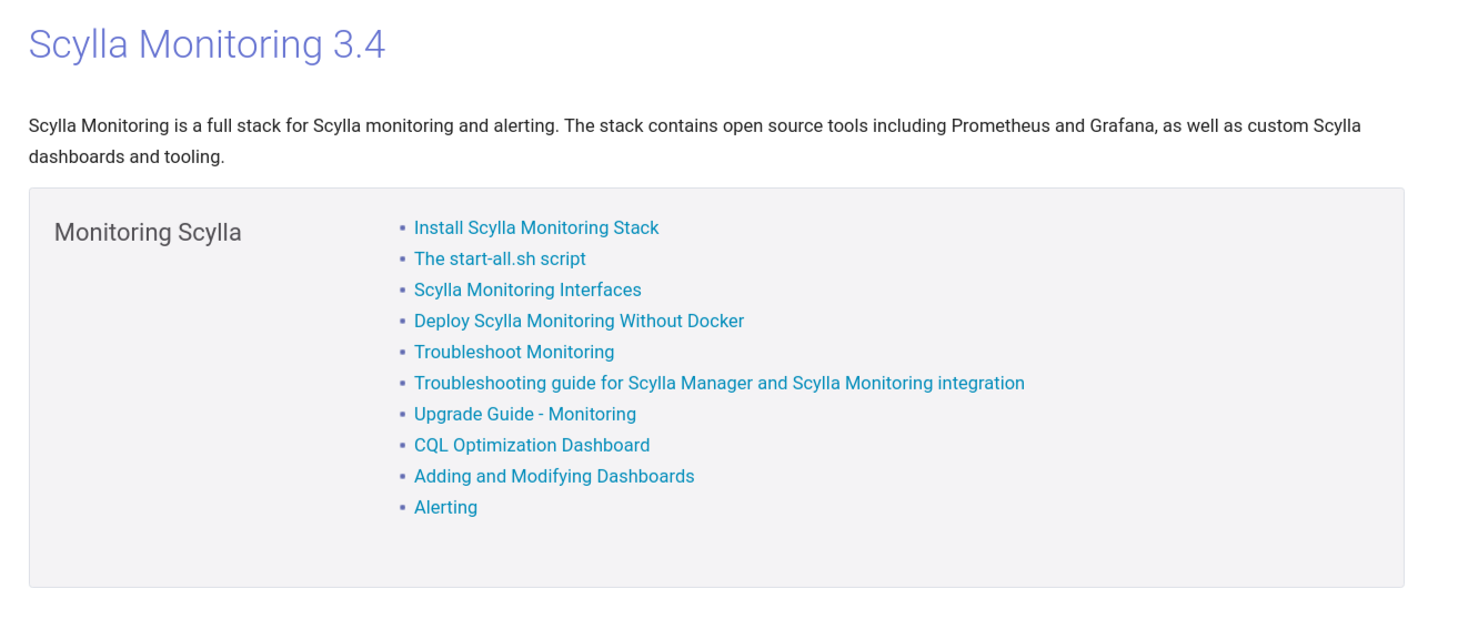 Local doc tree is different that original docs · Issue #1000 · scylladb/scylla-monitoring · GitHub