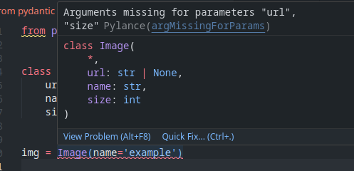 False positive on pydantic v2 model with default values · Issue #4792 · microsoft/pylance ...