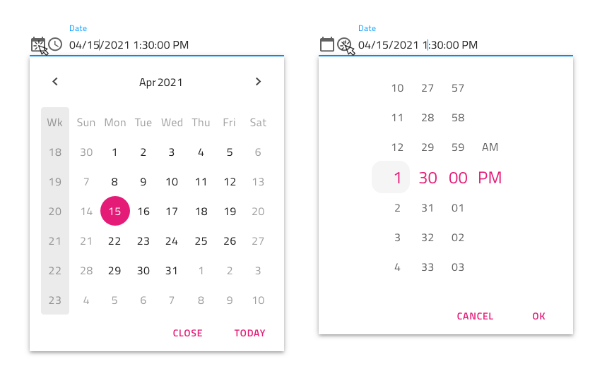 Date and time picker component · Issue #9359 · IgniteUI/igniteui-angular · GitHub
