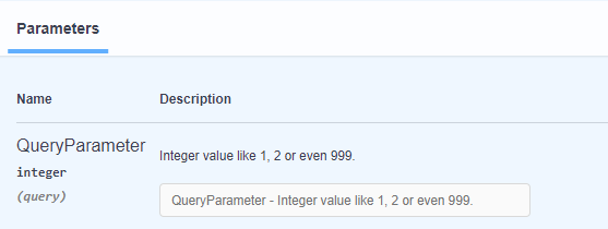 API console query parameter field to contain parameter description or ...