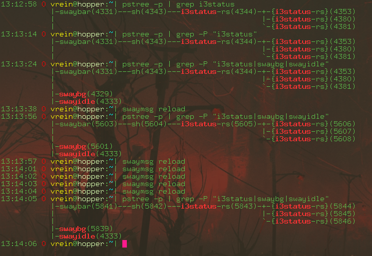 sway (swaybar?) clones additional i3status on reload · Issue #4970 · swaywm/sway · GitHub