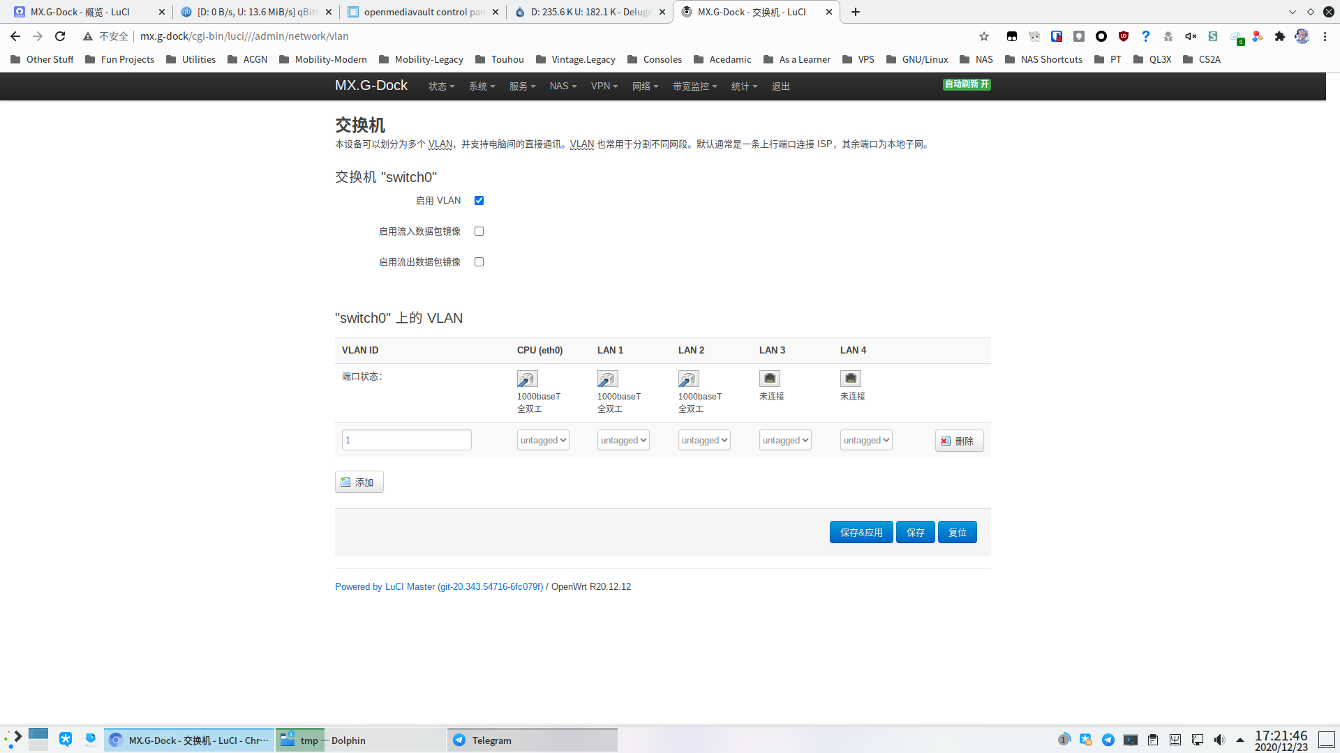 在Lean OpenWrt / 网络—交换机下无法显示接口速率 · Issue #156 · jerrykuku/luci-theme-argon · GitHub