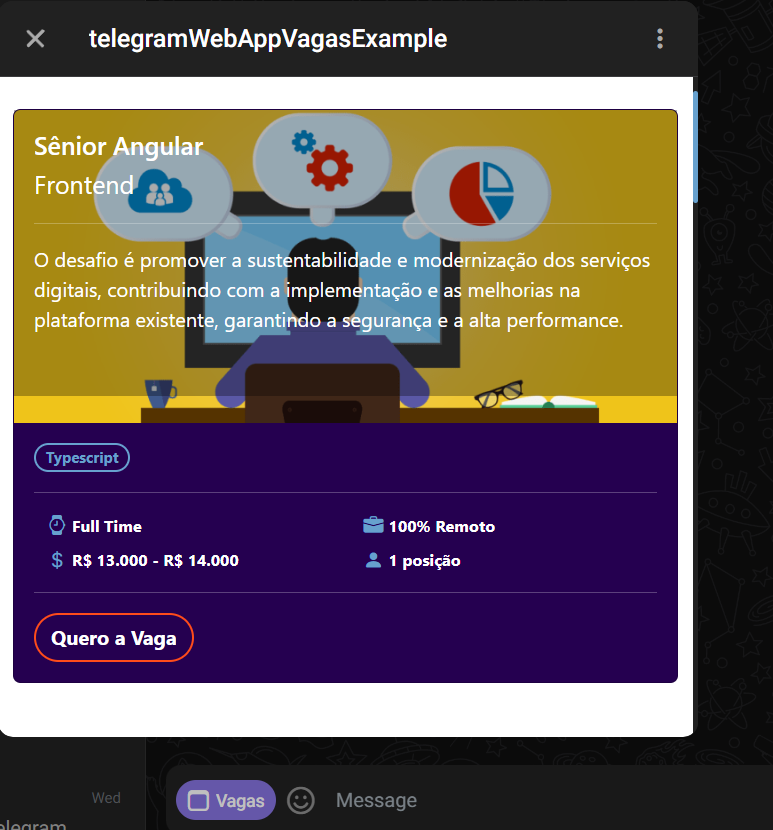 Github Ygorluizfrazaotelegram Bot Webapp Vagas A Basic Telegram Webapp