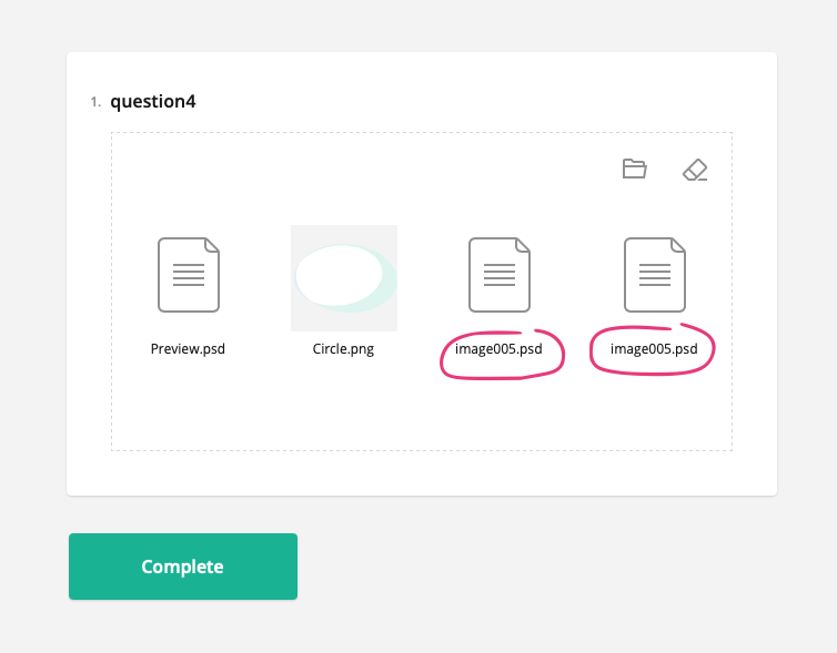 File Question. Removing duplicated files. · Issue #5036 · surveyjs/survey-library · GitHub