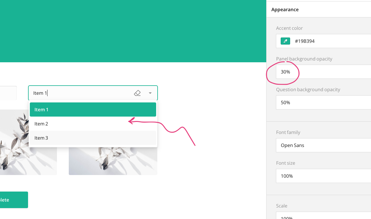Semi-transparency drop-down menu issue. · Issue #7116 · surveyjs/survey-library · GitHub