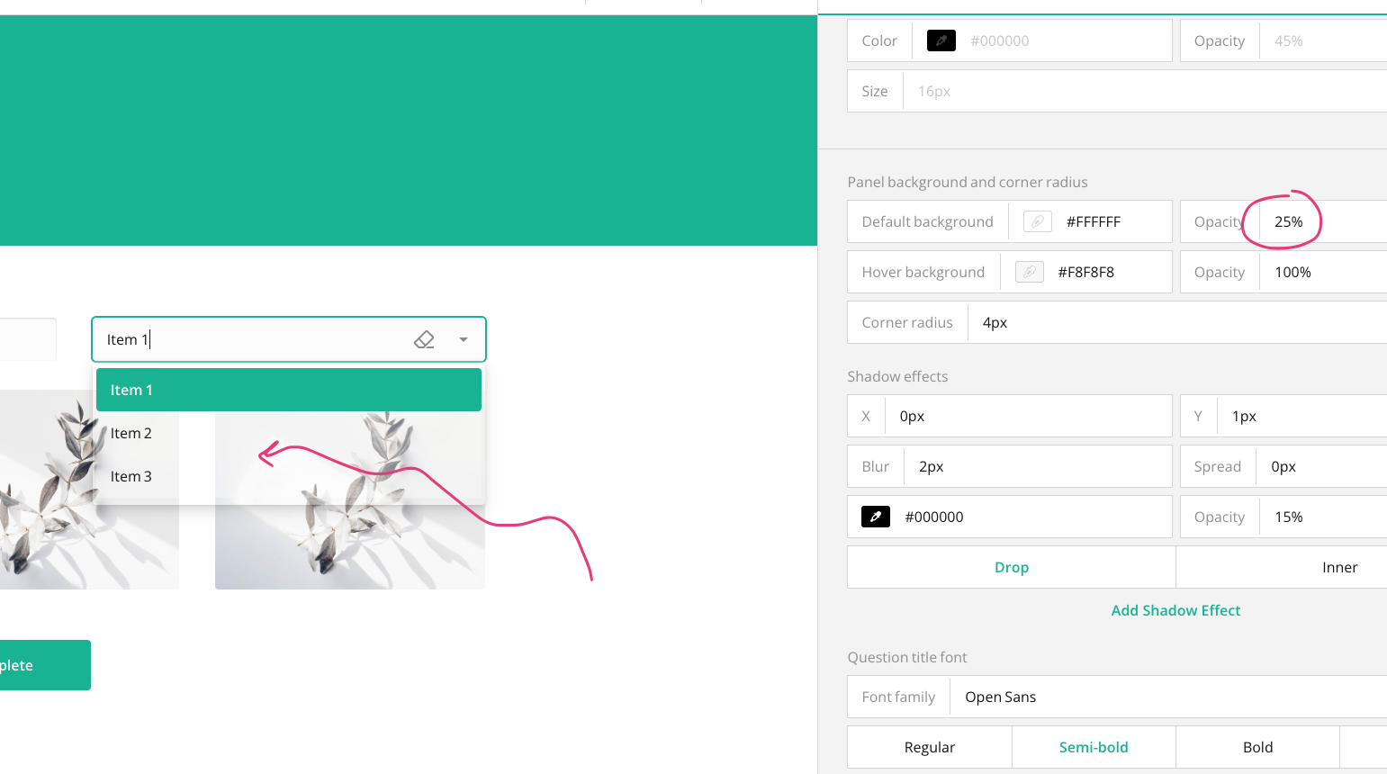 Semi-transparency drop-down menu issue. · Issue #7116 · surveyjs/survey-library · GitHub