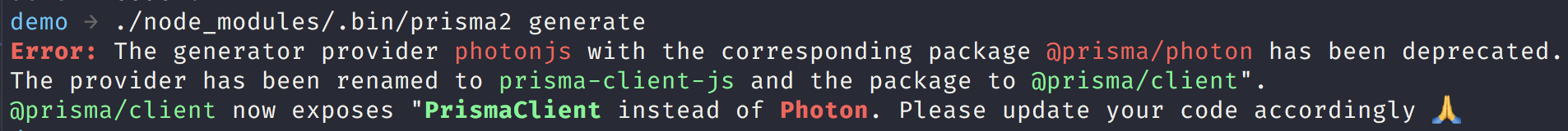 Improve Photon To Prisma Client Error · Issue 444 · Prismaprisma Client Js · Github 