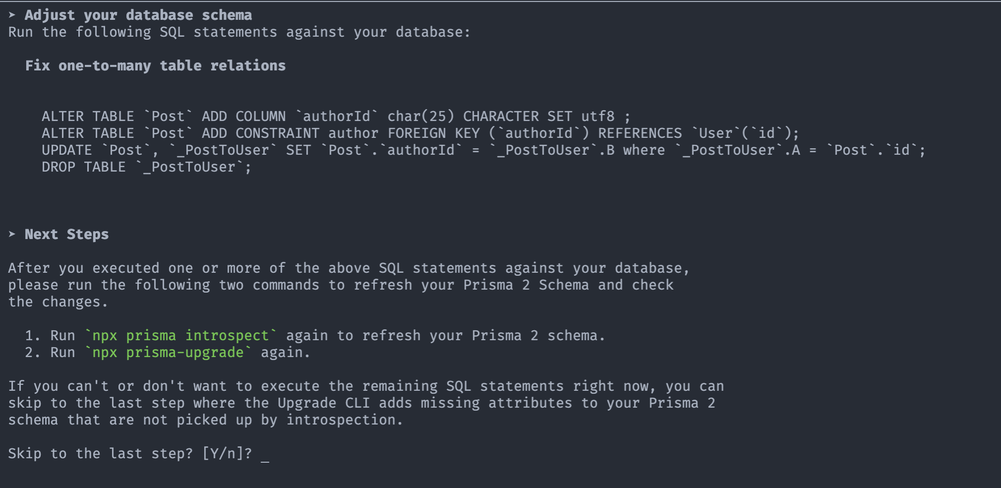 Indentation of SQL statement seems broken · Issue #33 · prisma/prisma1-upgrade · GitHub
