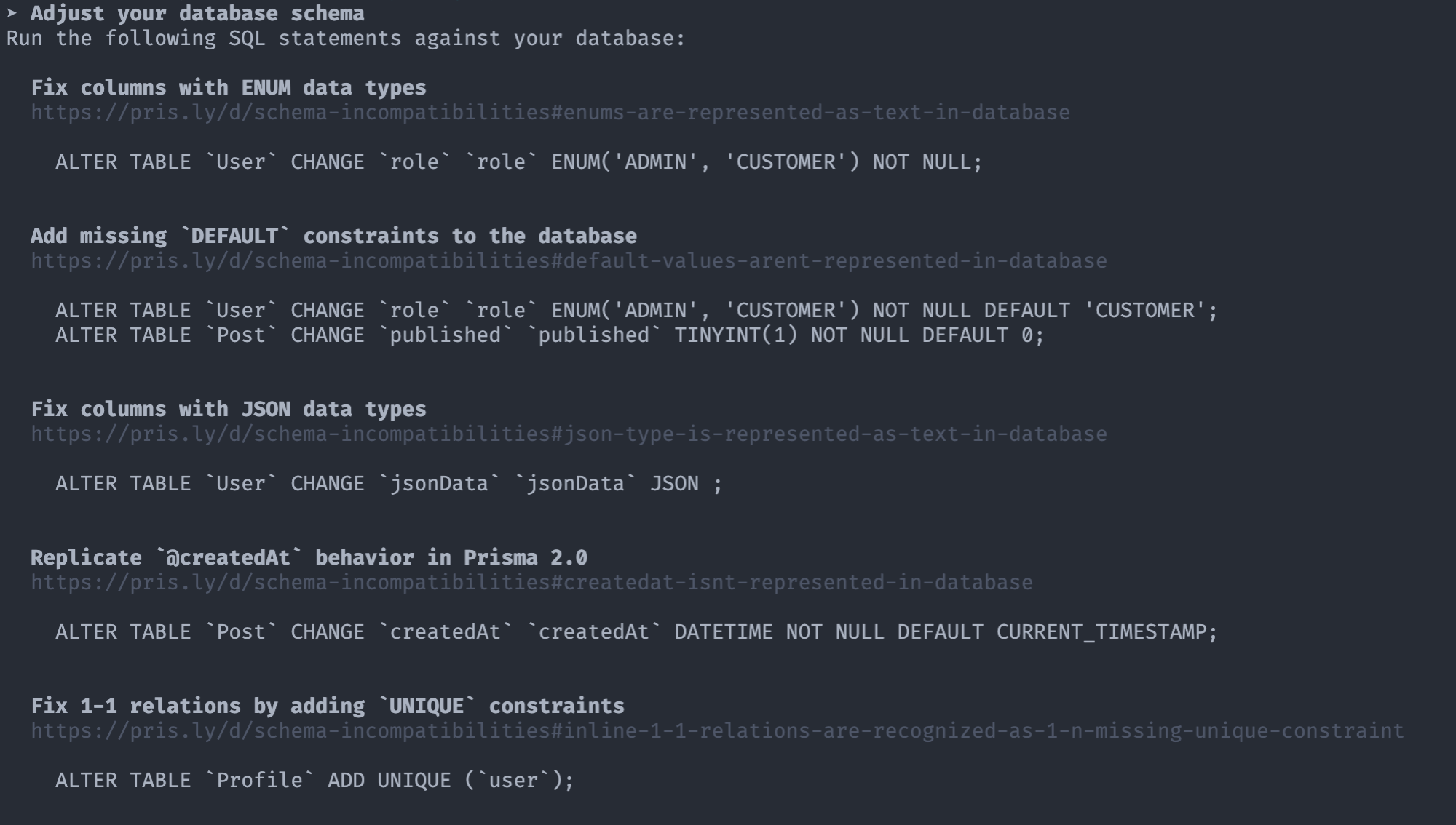 Indentation of SQL statement seems broken · Issue #33 · prisma/prisma1-upgrade · GitHub