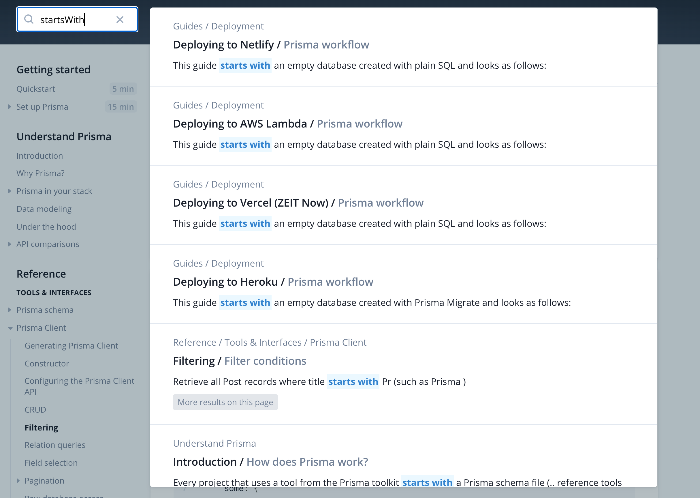 Missing Search Results · Issue #671 · prisma/docs · GitHub