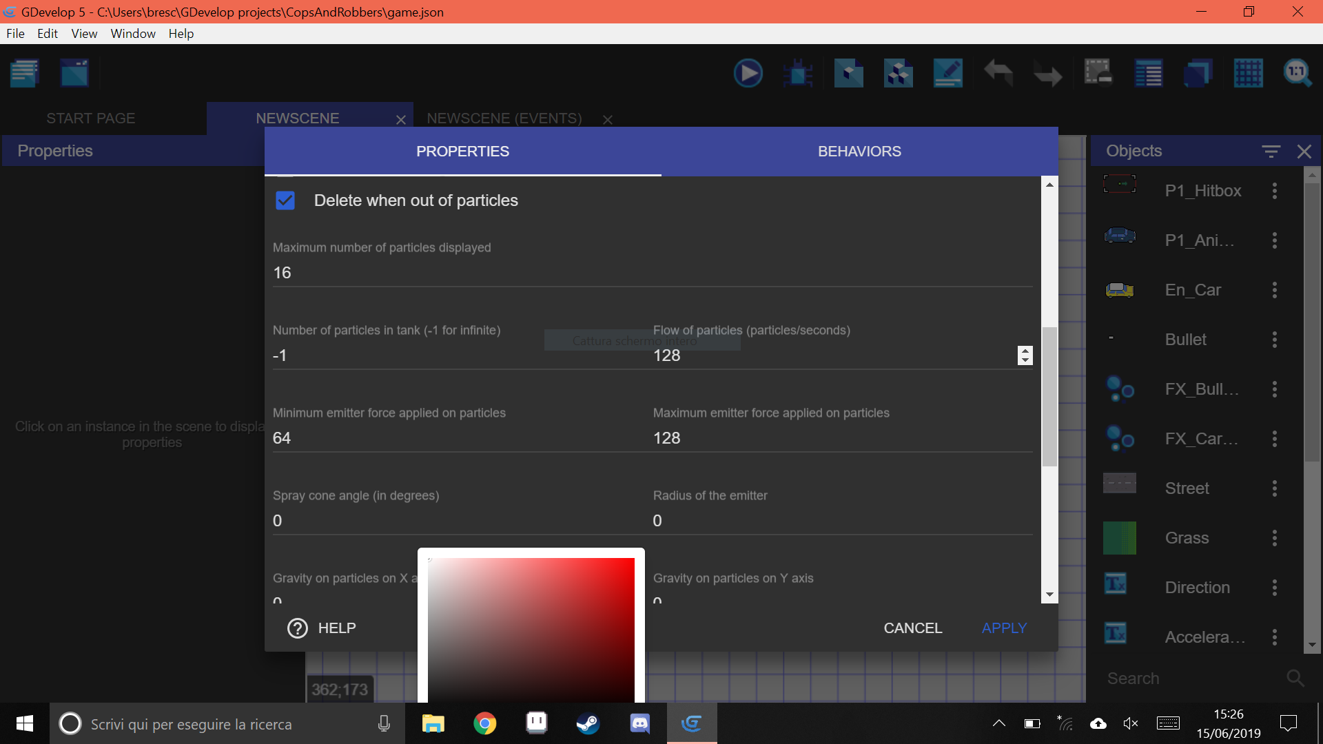 Color Picker of Particle Emitter out of screen with low-res monitors · Issue #1107 · 4ian ...
