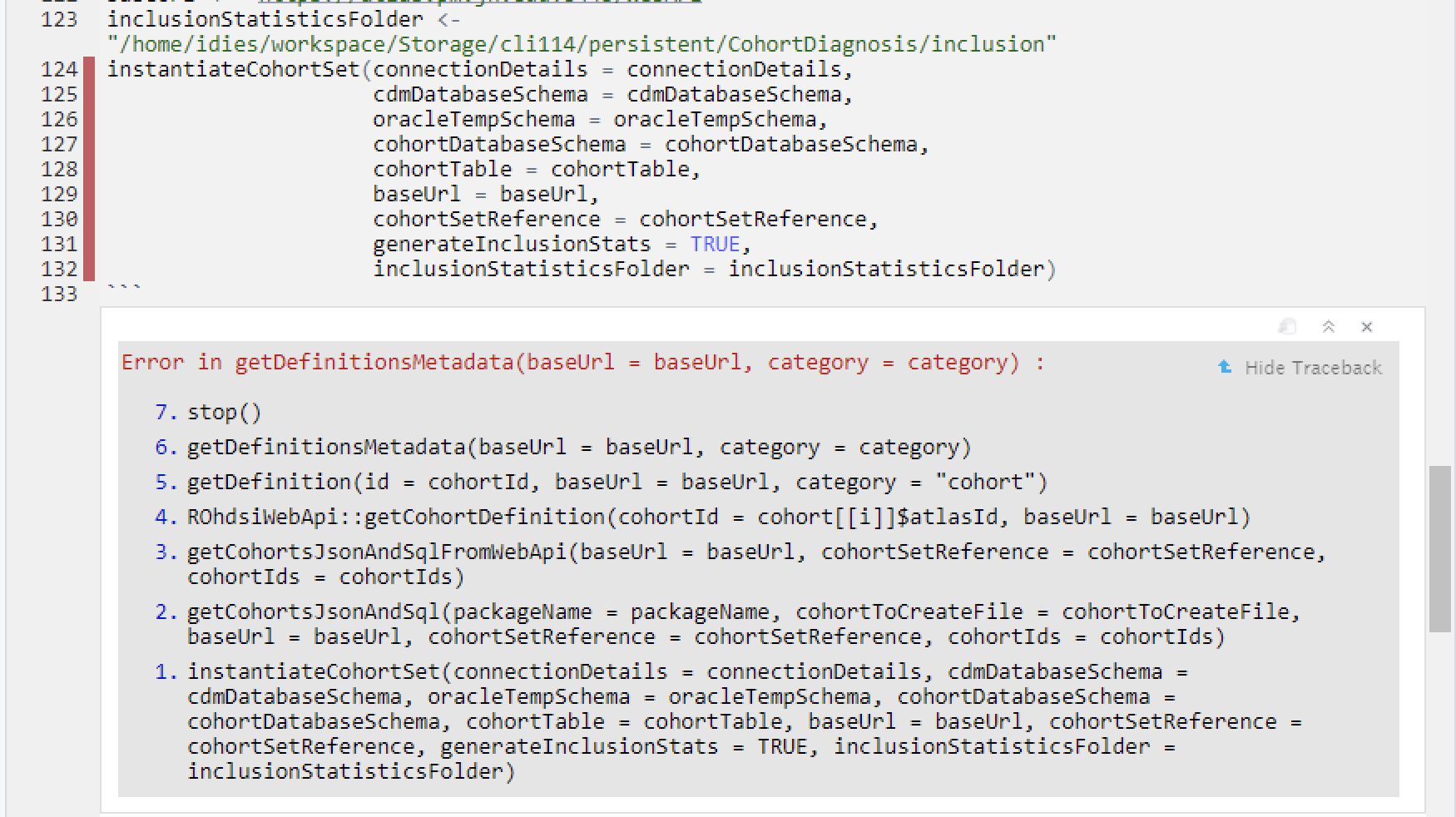 Error in getDefinitionsMetaData · Issue #310 · OHDSI/CohortDiagnostics · GitHub