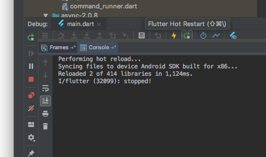 Hot restart and "rerun main" buttons have same icon – makes things confusing. · Issue #2662 ...
