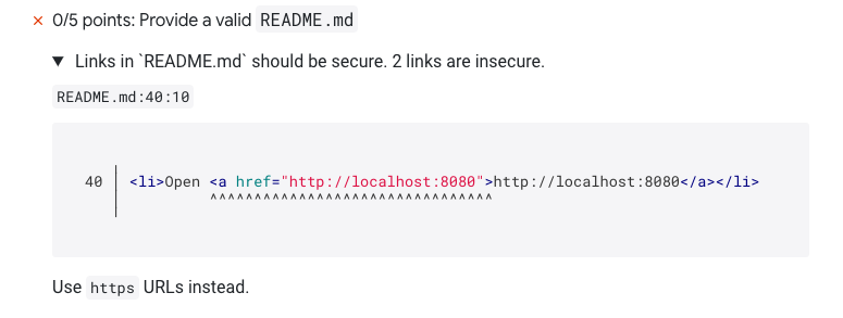 Exclude `http://localhost[:port]` from secure URL in readme logic · Issue #743 · dart-lang/pana ...