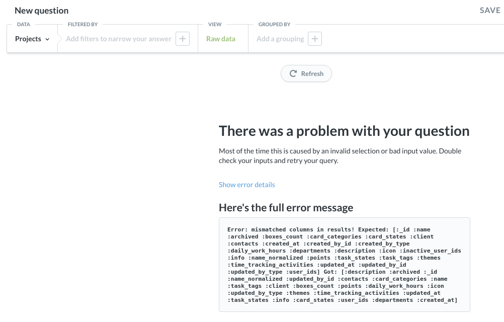 Mismatched Columns In Results In Mongodb · Issue 8894 · Metabasemetabase · Github