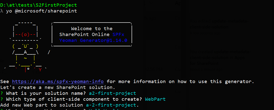 Answer to first question (solution name) of Yeoman Generator is ignored? · Issue #8017 ...