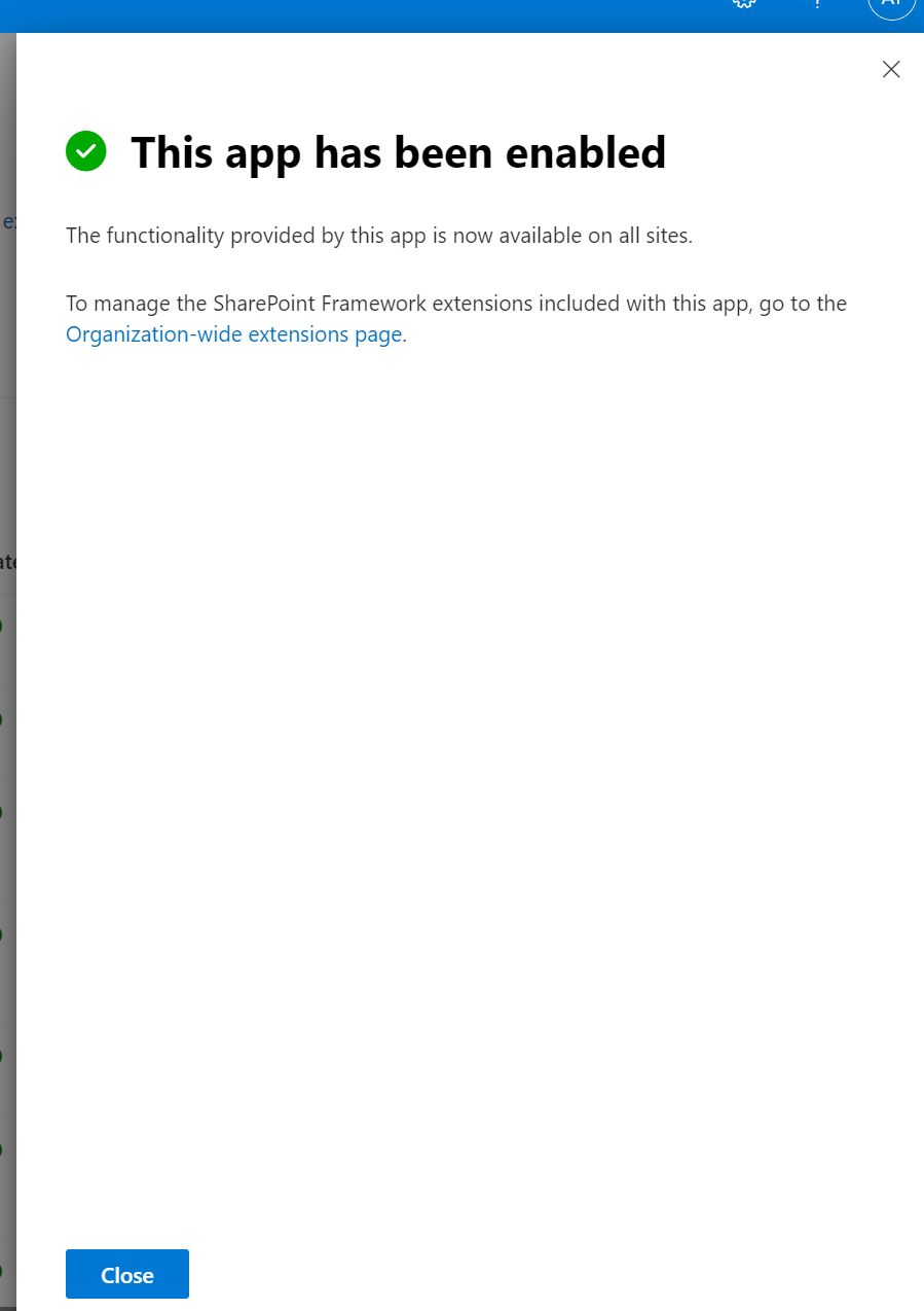 Tenant Wide Extensions list is not getting updated when I deploy a solution Tenant-Wide · Issue ...