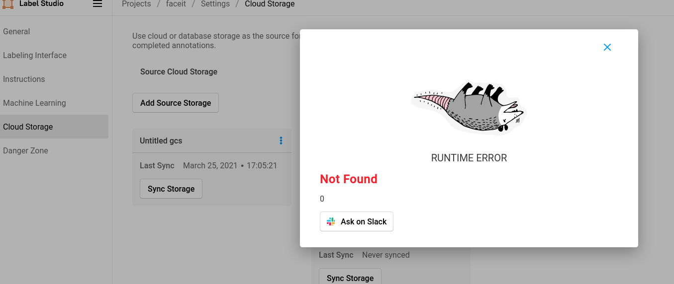 404 GCS Annotation/Completion Sync · Issue #727 · HumanSignal/label-studio · GitHub