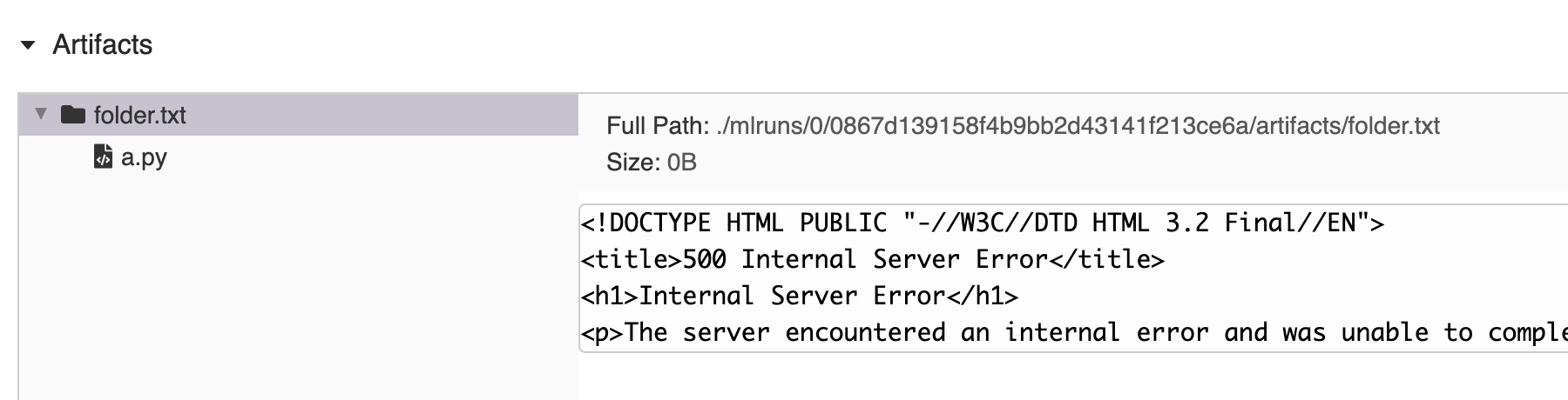 [BUG] IsADirectoryError while selecting S3 artifact in the UI · Issue #3154 · mlflow/mlflow · GitHub