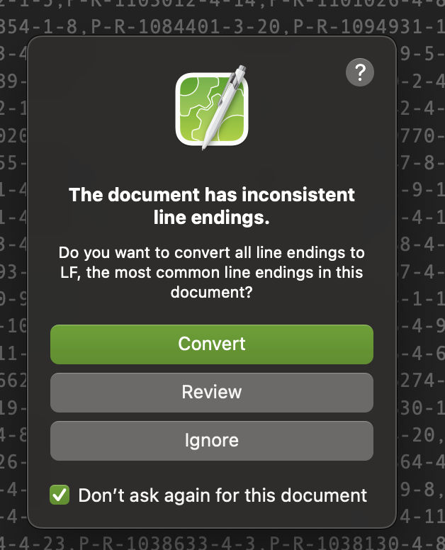 Add settings to suppress the inconsistent line-ending warning pop-up · Issue #1507 · coteditor ...