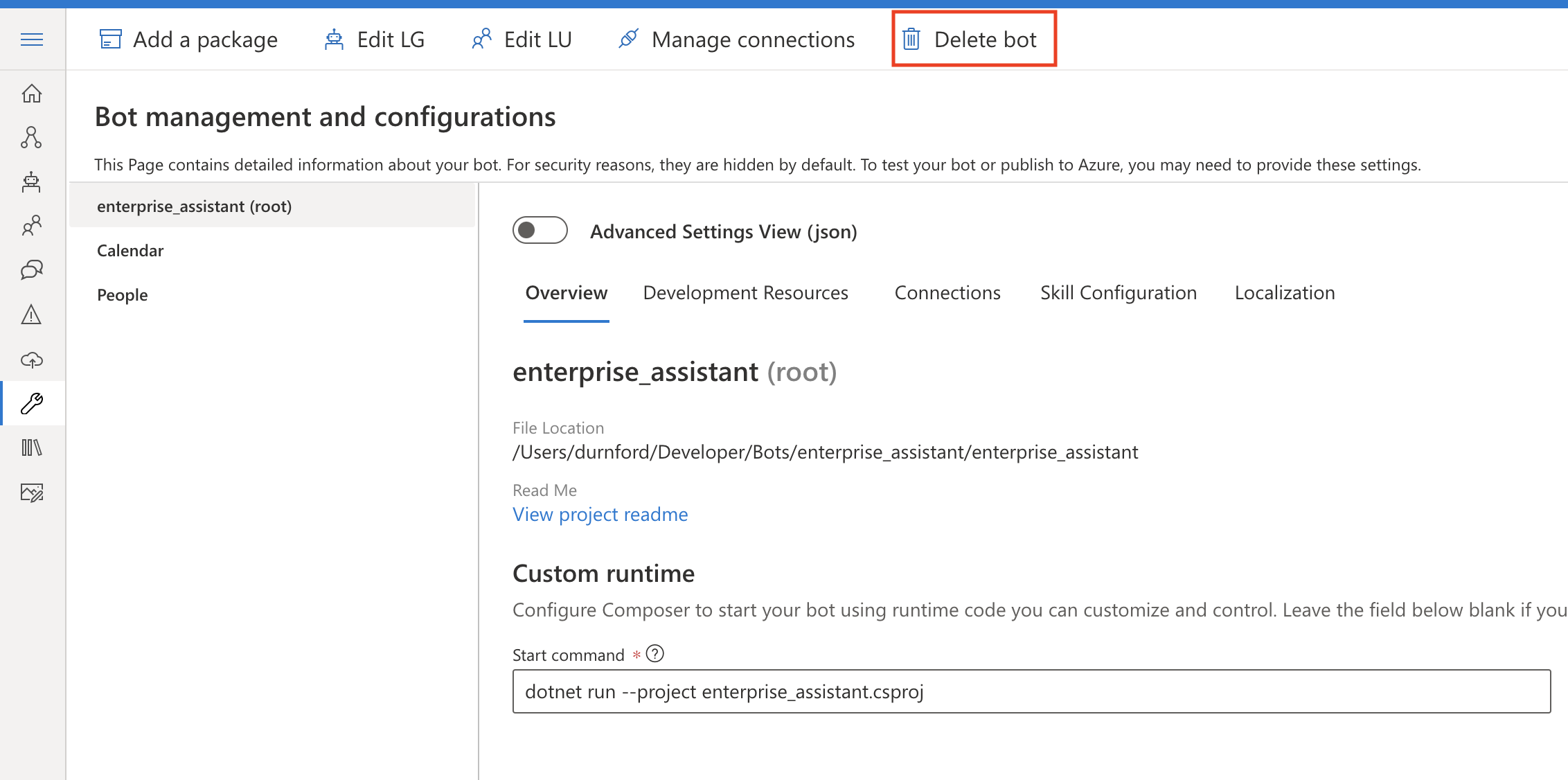 Composer should provide a way to enable users to delete bots · Issue #7348 · microsoft ...