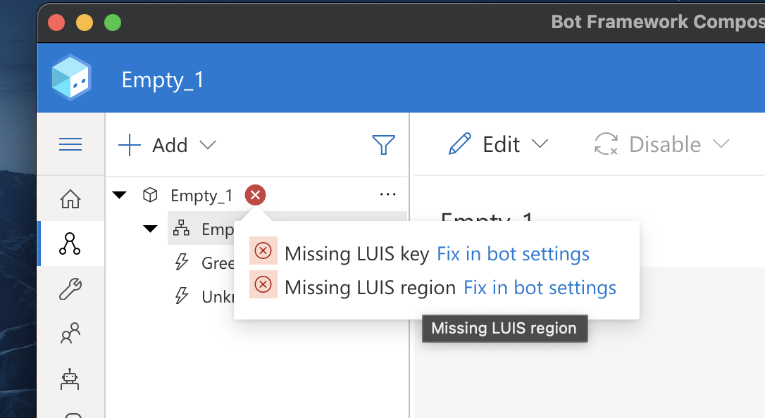 [Skills workflow] Removing skill from an empty bot shows error for missing LUIS keys · Issue ...