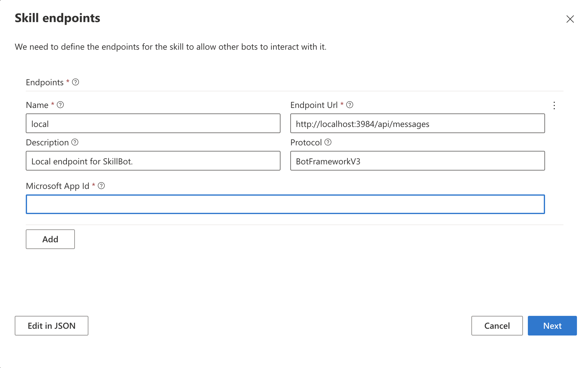 The generated skill manifest should have at least a placeholder for the endpoints field · Issue ...