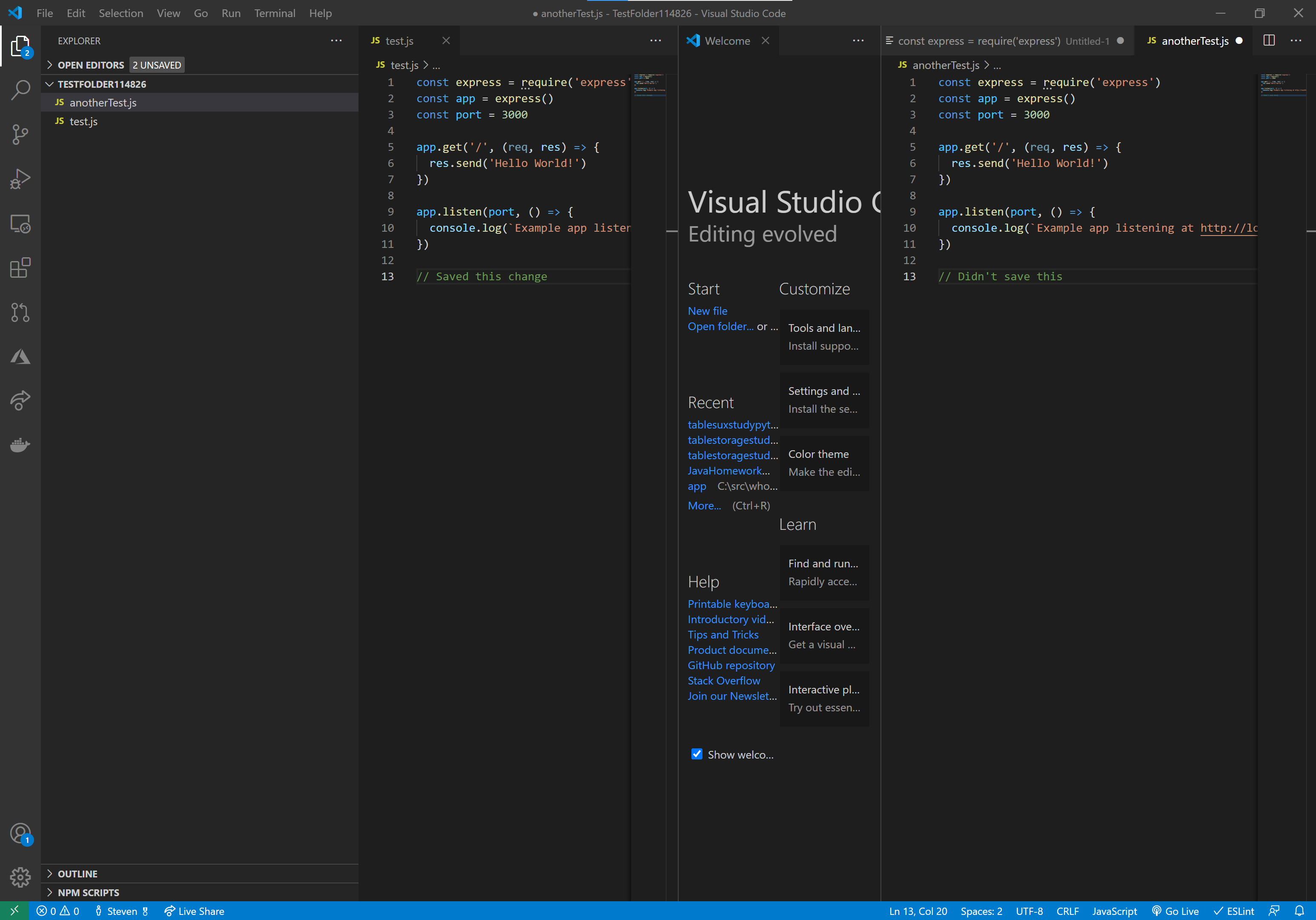 Ui State Not Restored In Insiders · Issue 115024 · Microsoftvscode · Github